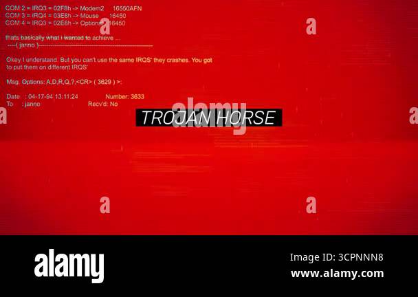 Trojan Horse Text on hacking background screen Stock Video Footage - Alamy