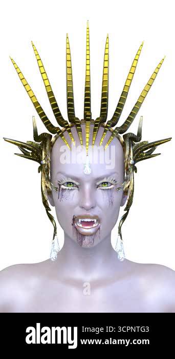 3D rendering of a female vampire face close-up Stock Video Footage - Alamy