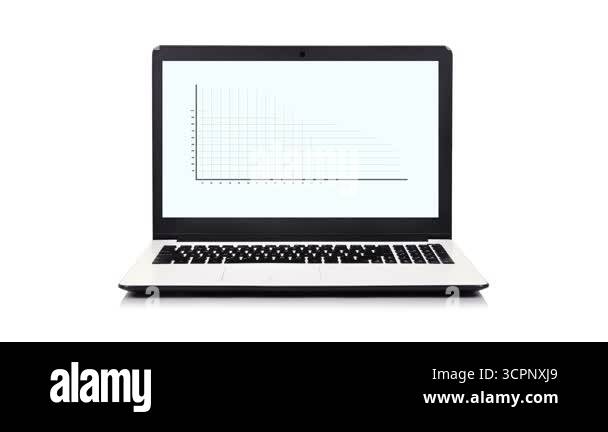 Laptop with a rising business chart on screen, symbolizing financial ...