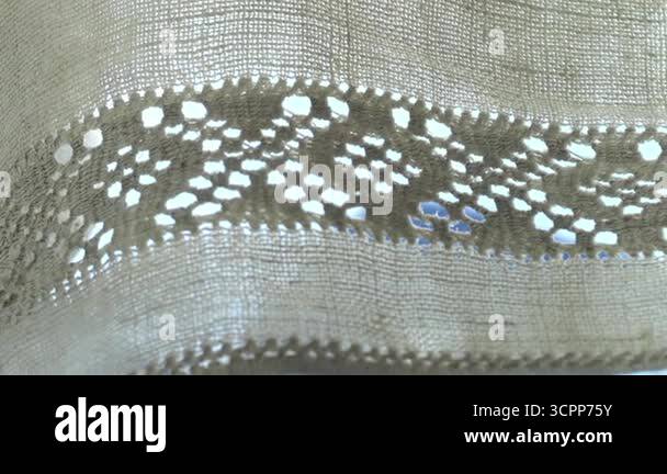 Macro of openwork embroidery on homespun linen: An ethnographic example ...