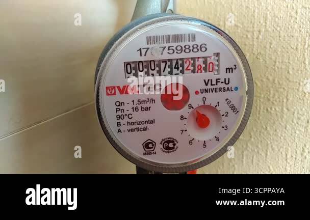 Water Meter Close-Up. Concept For Meter Reading And Price Rise Stock ...