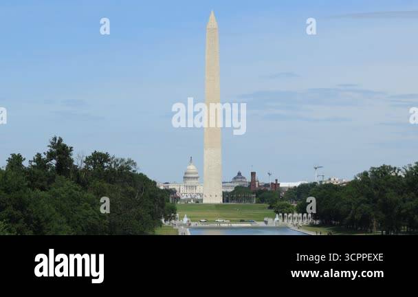 The U.S. capitol Building and the Washington Monument as seen from the ...