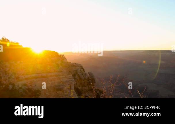 Scenic Grand canyon national park under evening sun light with sun flare Stock Video Footage - Alamy