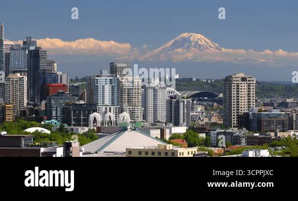 Seattle, Washington, USA -29 JUN 2023 : Panoramic view of Downtown ...