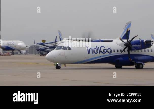 Bengaluru , Karnataka, India -July, 01, 2025 : Indigo airline ATR 72 a ...