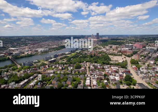 Pittsburgh, United States - August 10, 2024: Sprawling landscape of an ...
