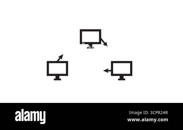 animation of computers connected to each other. A peer-to-peer network ...