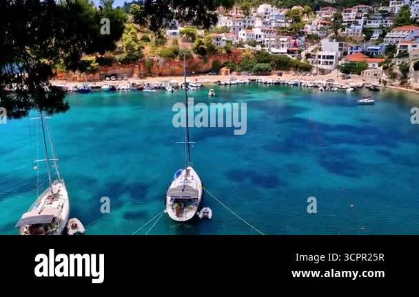 Idyllic Greek islands - Alonissos, Sporades. Charming village Votsi ...