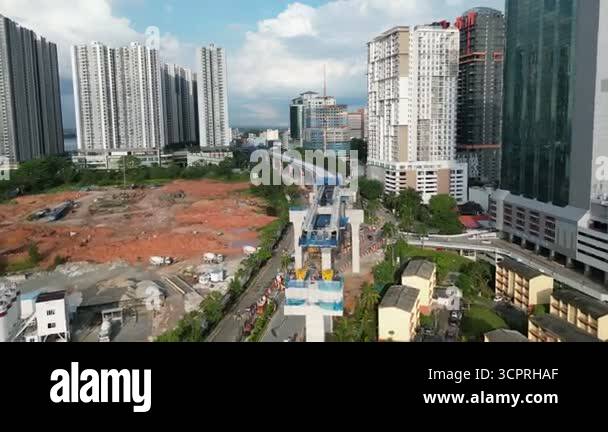 Johor Bahru, Johor, Malaysia - May 01 2024: Aerial view of the RTS Link ...