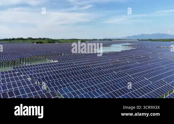 Solar energy generation, solar panels plant Stock Video Footage - Alamy