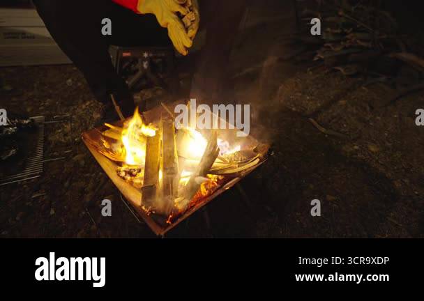 burning wood with fire flame close up Stock Video Footage - Alamy