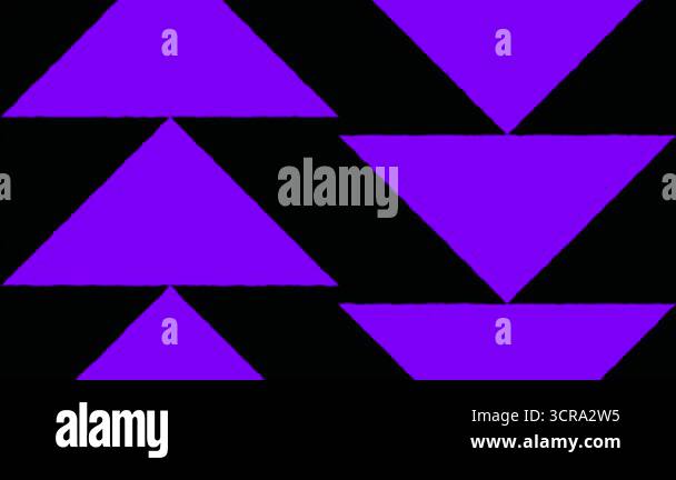 Seamless loop abstract background with purple triangles ascending and ...