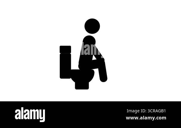 A pictogram of a person sitting on a toilet, representing basic ...