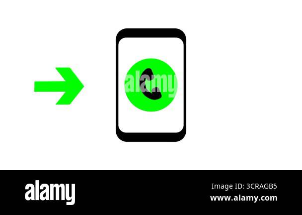 A smartphone screen icon showing a green phone symbol, representing an ...