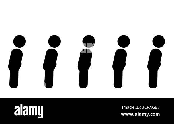 A line of people walk steadily forward in unison, symbolizing progress ...