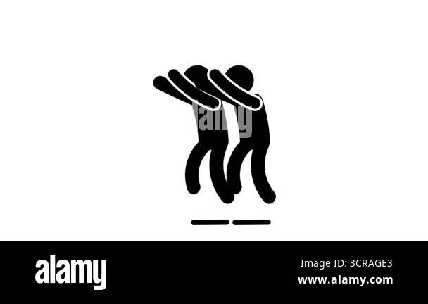 Two players perform a synchronized double block, demonstrating teamwork ...