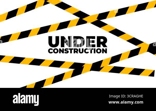 A bold under construction poster with caution tape illustrates ...