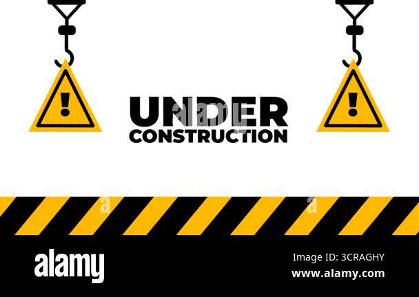 Two hanging warning symbols emphasize caution, safety, and restricted ...