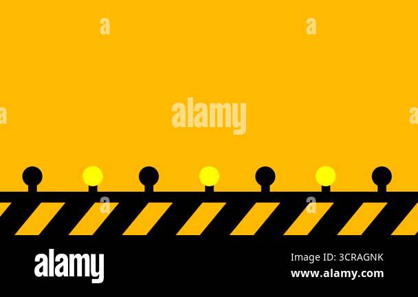 A bold construction zone design with lights and stripes emphasizes ...