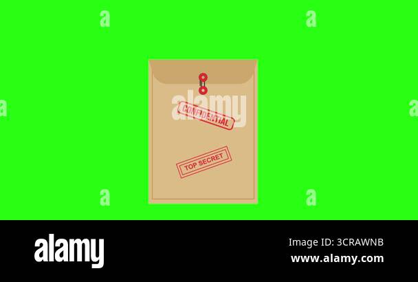 Animation open secret envelope with chroma key green screen Stock Video ...