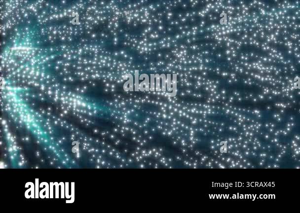 Animated background of luminous particles shifting and flowing. Perfect ...