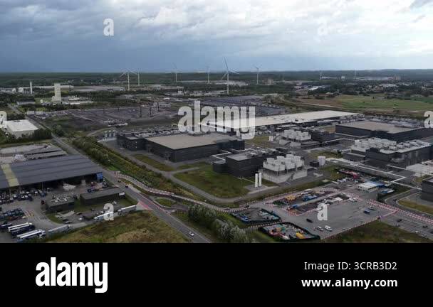 large-scale data center under construction in Saint Ghislain, Belgium ...