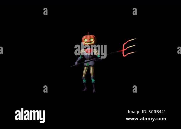 Pumpkin Knight with Alpha Channel and Loop Stock Video Footage - Alamy