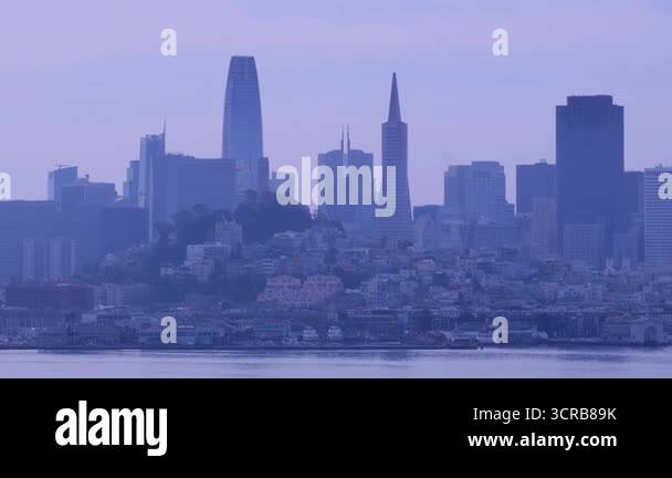 A view of San Franciscos skyline showcases iconic buildings against a ...