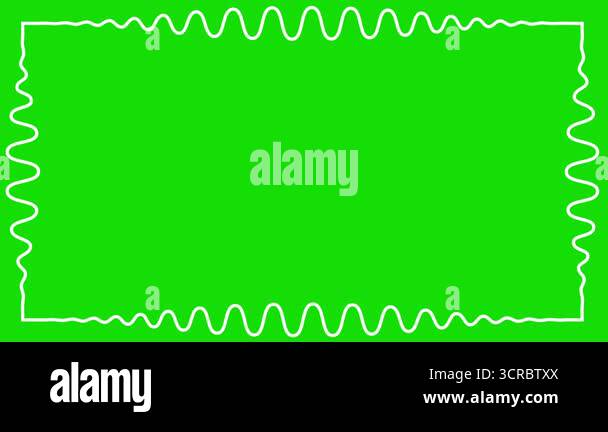 White waves decorative frame motion graphics with green screen ...