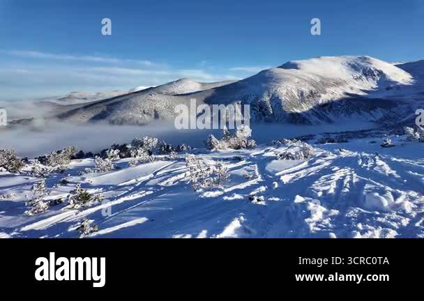 Amazing Winter view of Rila mountain near Musala peak, Bulgaria Stock ...