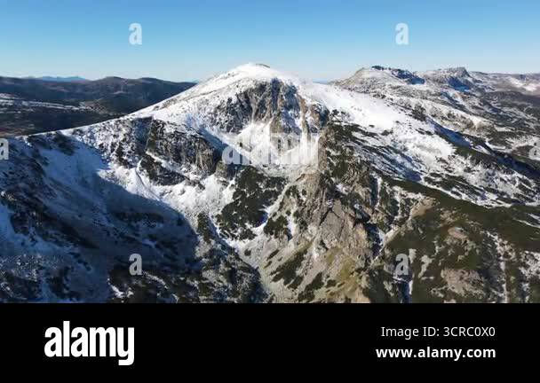 Amazing Aerial Autumn landscape of Rila Mountain near Mechit and Popova ...