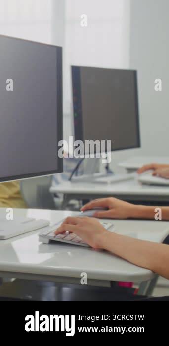 Elementary School Children Using Computers, Creating Digital ...