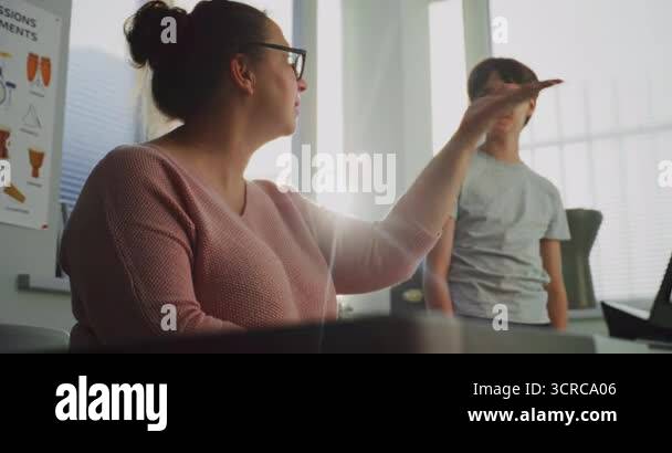 Talented Boy Singing Song During Vocal Lesson in Elementary School ...