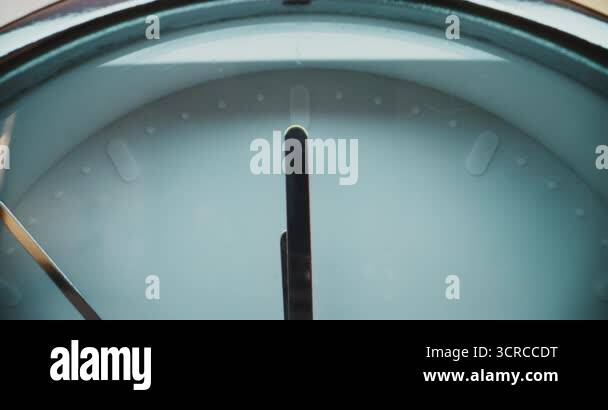 Close Up of Moving Clock Hands Showing Precise Time on Wall Clock with ...