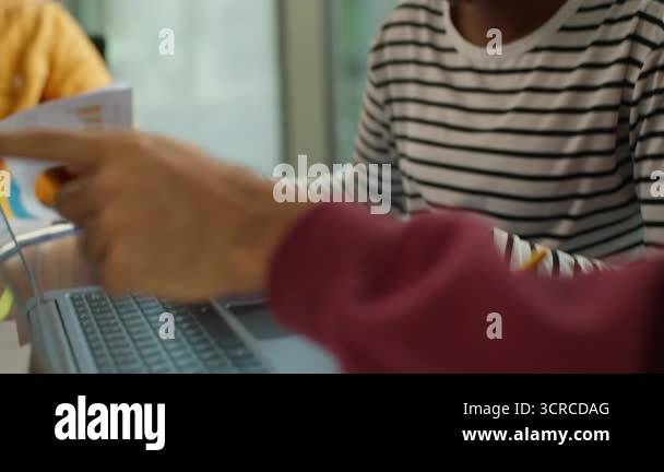 Three diversity business people in office informal startup group ...