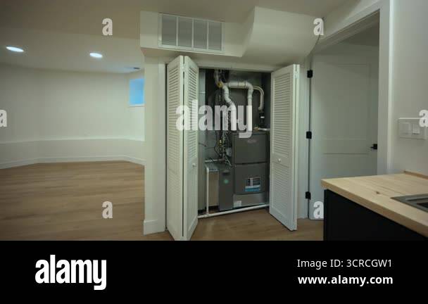 Closet with HVAC furnace system, air conditioner and heating system at ...