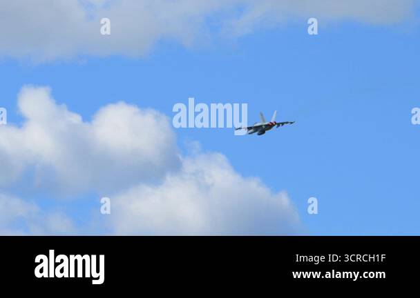 Close-up view of F-18 fighter jets at full power, engines blazing with ...