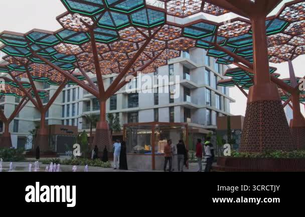 Doha, Qatar-January 14 2025: Crystal walkway in Gewan Island in the ...