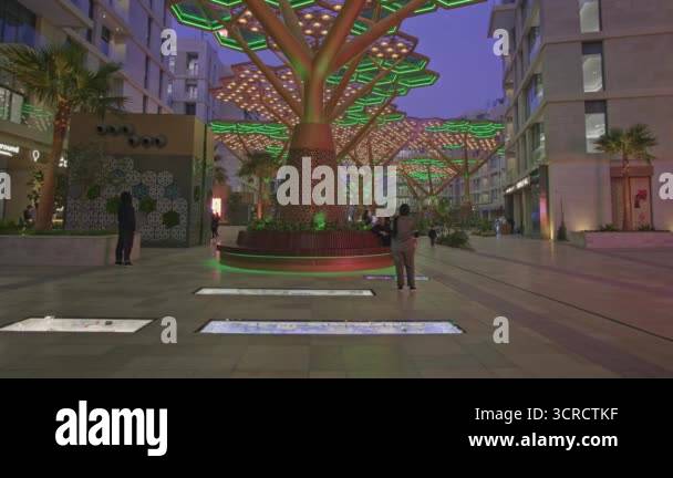 Doha, Qatar-January 14 2025: Crystal walkway in Gewan Island in the ...