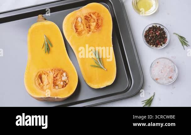 Top view halved butternut Stock Videos & Footage - HD and 4K Video ...