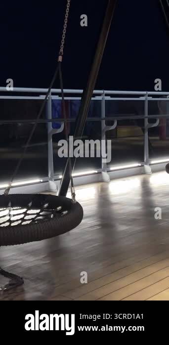 cruise ship deck at night with swings Swings deck night. High quality ...