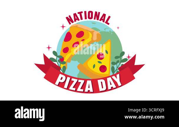 Happy National Pizza Day to all pizza lovers Stock Video Footage - Alamy