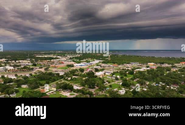 Summer storm approaching Charlotte Harbor in Florida. Stormy atmosphere ...
