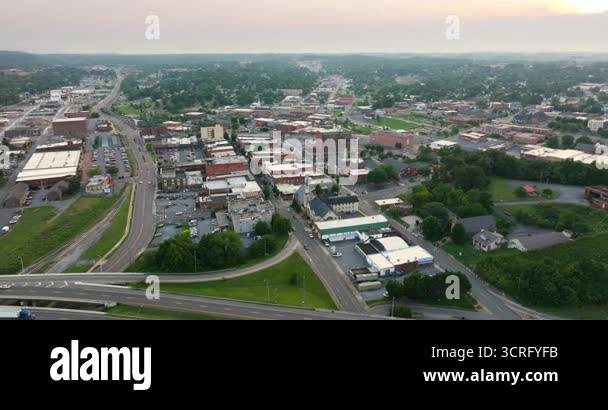 Aerial view of Johnson City, Tennessee. Historic American city in ...