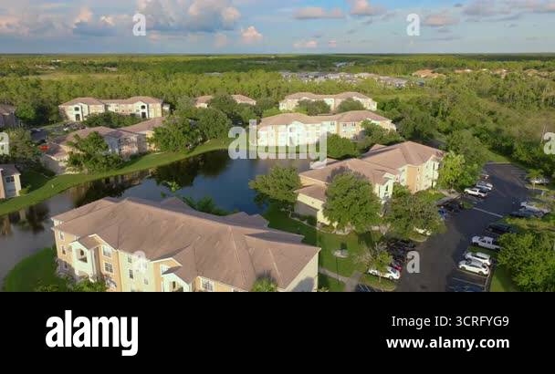 Apartment residential condos in Florida gated community in suburban ...