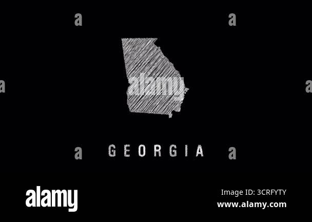 Hand-drawn georgia state map emerging with scribbling effect against ...