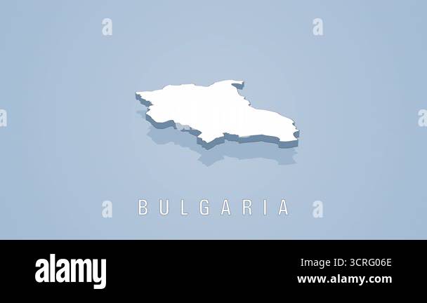 Precise white 3d map of bulgaria rotating smoothly, revealing national ...