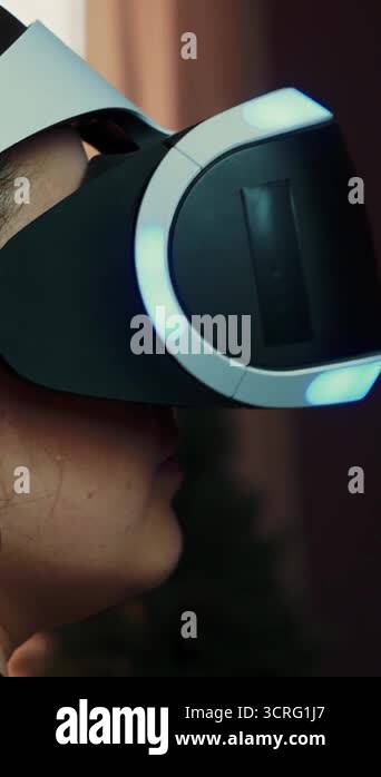 Girl in virtual reality headset. Augmented Reality. Woman is drawing ...
