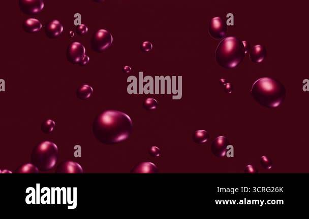 Glossy red blobs floating in a deep maroon space A minimal 4K animation ...