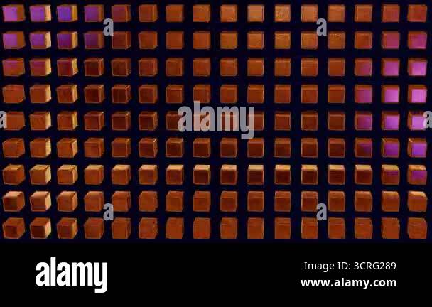 Textured Brown Cubes in a Symmetrical Grid Abstract Looping Animation ...